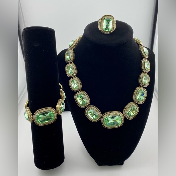 Heidi Daus | Jewelry | Heidi Daus Necklace Bracelet Ring Green ...